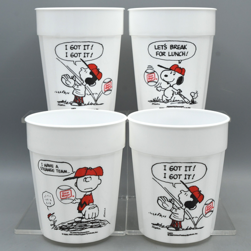 Peanuts Oscar Mayer Cups Set of 4 Vintage Plastic Lucy Charlie Brown ...