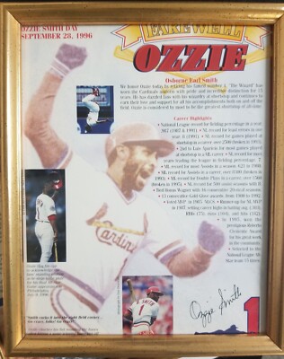 Cardinals Ozzie Smith Day September 28 1996 Farewell Frame Great ...