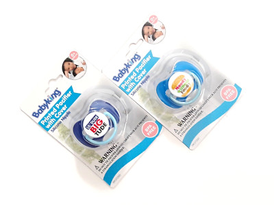 X2 NEW BABY KING BLUE MOODY WITHOUT FOODY LIL DUDE BIG TUDE PACIFIER 0 ...