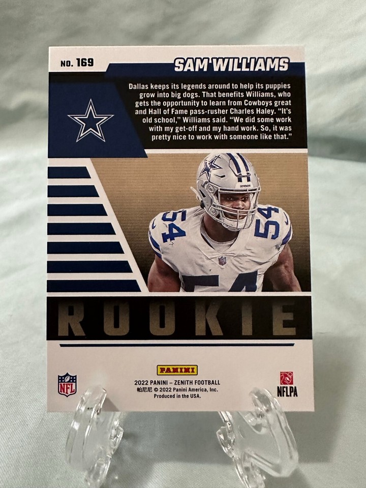 2022 Panini Zenith - Sam Williams Rookie Card #169 - Dallas Cowboys | eBay