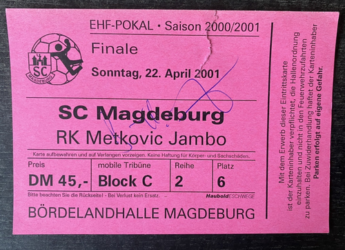 4.040 Ticket Sc Magdeburg - RK Metkovic Jambo, 22.04.2002 - Ehf-Pokal ...