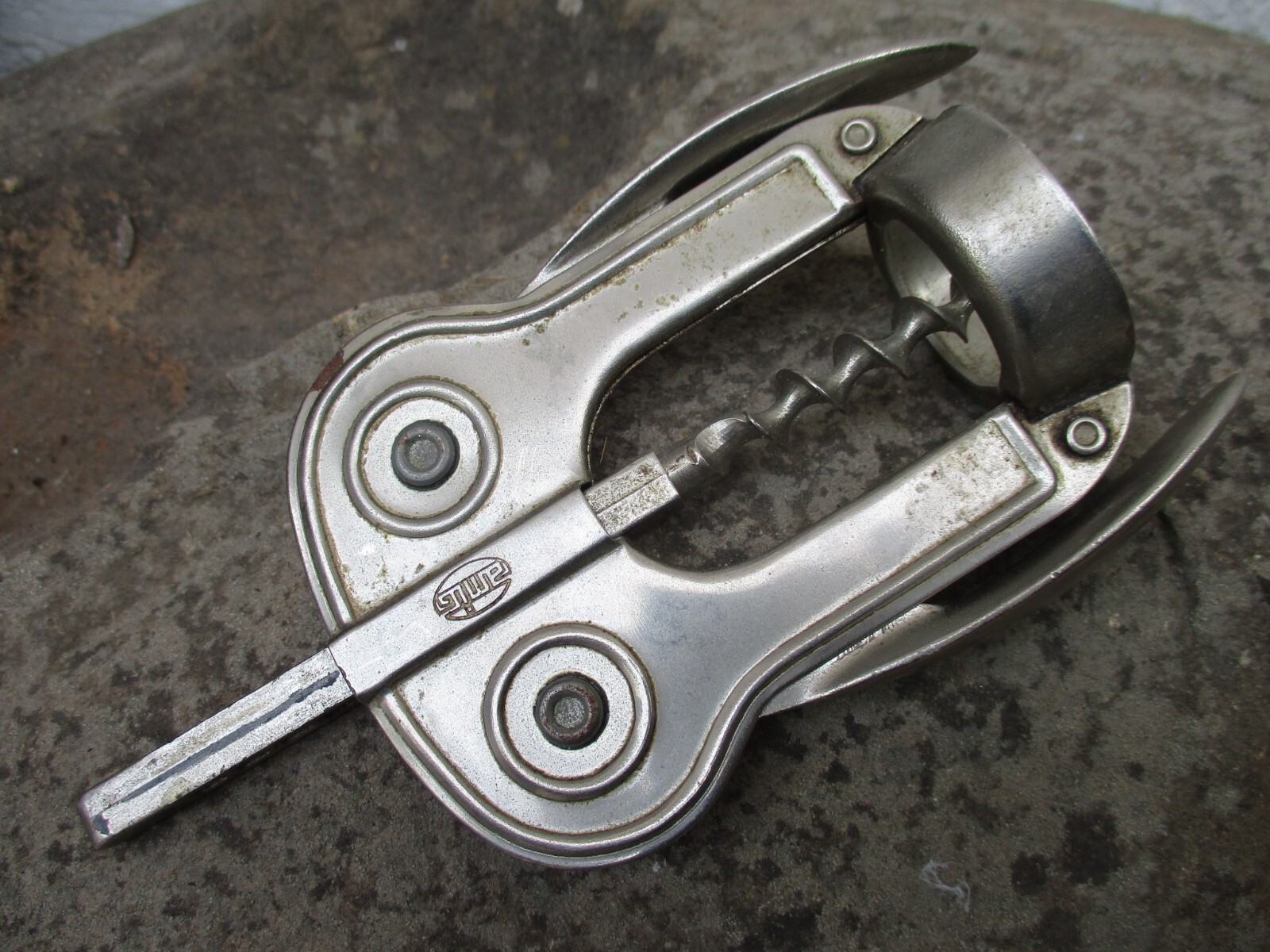 Vintage Cork Screw Spanish Amig Owl Style Double Lever Square Shaft ...