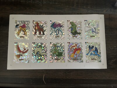 UNCUT UNRELEASED Pokemon Prisma 2 Sticker Sheet Complete Set | eBay