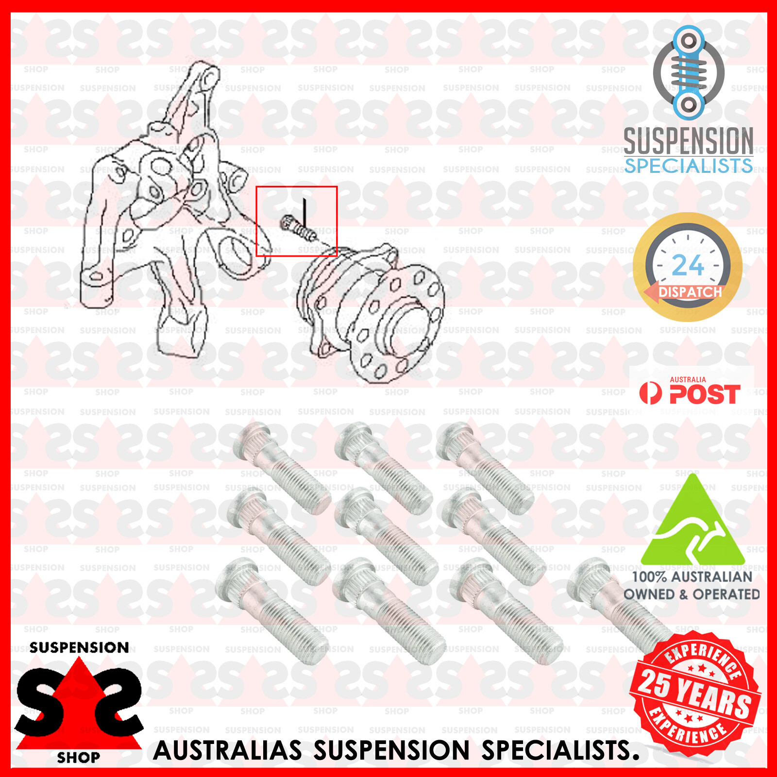 Wheel Stud Suit SUBARU Impreza Saloon (Gc) 2.0 i (GC7) IMPREZA Saloon ...