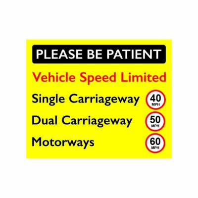 Speed Limited Sticker 40 MPH 50 MPH 60 MPH Commercial / HGV / Lorry ...