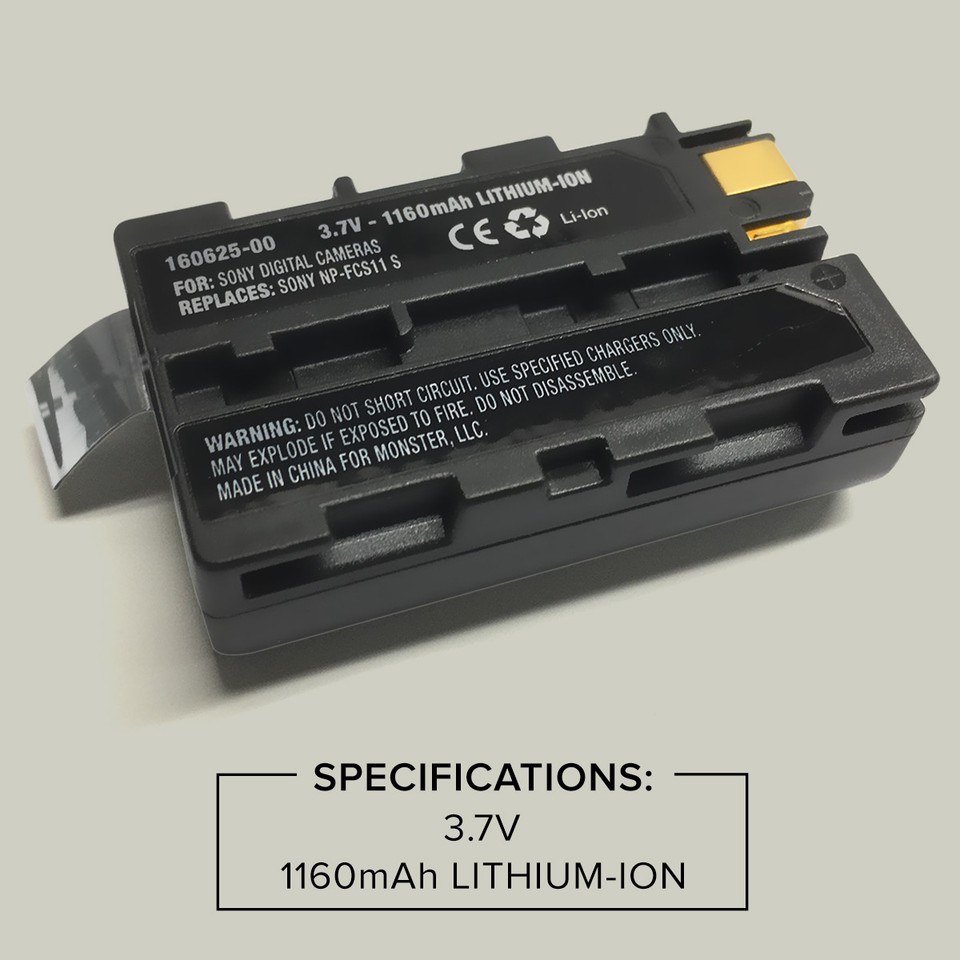 Replacement Battery for Sony NP-FS11 NP-FS21 Cyber-shot DSC-F505V DSC ...