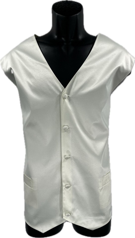 Veronelli Men's Cream Vest 5 Buttons White Back Polyester Size 4XL | eBay