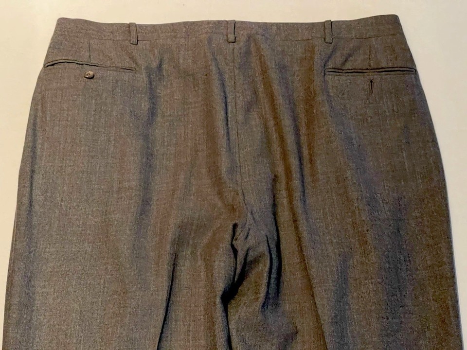 VTG Polo Ralph Lauren Wool Slacks Pleated Made In Italy Cuffed Gray 42 ...