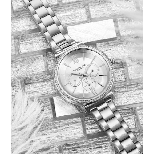 Stuhrling 3908 2 Symphony Quartz Crystal Accented Bracelet Womens Watch ...