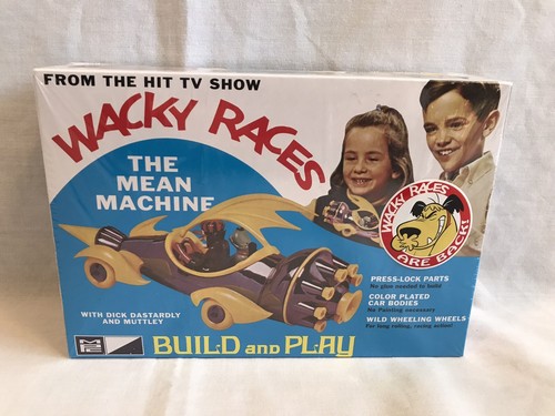 1:25 Wacky Races Mean Machine Figures Snap Car Model Kit Dick Dastardly ...