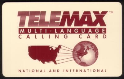 3m Telemax Promo Card 'Multi-Language Calling Card' USA Map & Globe ...
