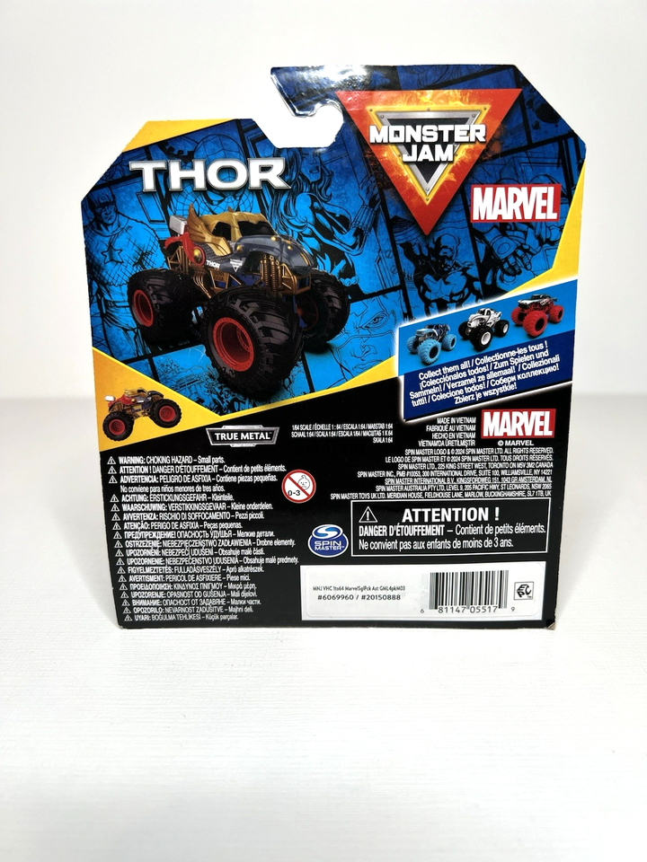 Monster Jam Marvel THOR 1:64 Scale Die-Cast Monster Truck | SPIN MASTER ...