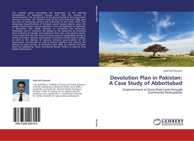 Devolution Plan in Pakistan: A Case Study of Abbottabad von Syed Asif Hussain (2012, Taschenbuch ...
