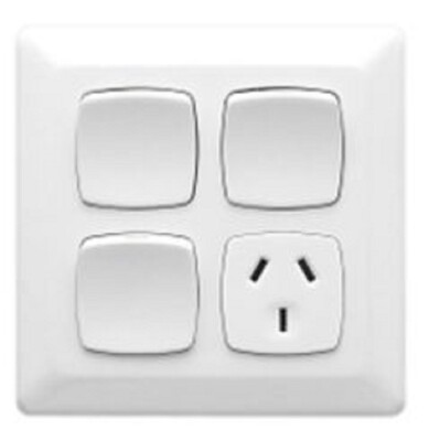 Clipsal PRESTIGE P2000 SINGLE SWITCHED POWER OUTLET 10A 3Pin 2xExt ...