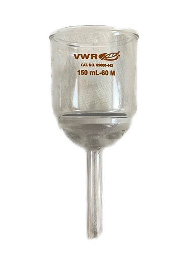 VWR Glass 150mL Medium Fritted Buchner Filter Funnel 60mm 89000-442 B ...