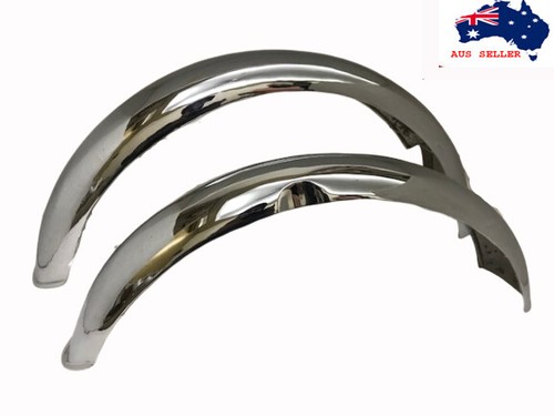 FIT FOR TRIUMPH T140 BONNEVILLE FRONT REAR CHROME MUDGUARD | eBay Australia