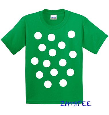 Children's Spotty Dotty T Shirt Boy's or girl's Spots Day Green & White ...