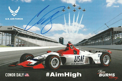 2018 CONOR DALY signed INDIANAPOLIS 500 USAF AIR FORCE HERO PHOTO CARD ...