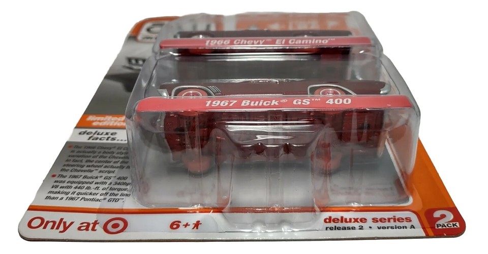 Auto World Ultra Red Chase '66 Chevy El Camino '67 Buick GS 400 Target ...