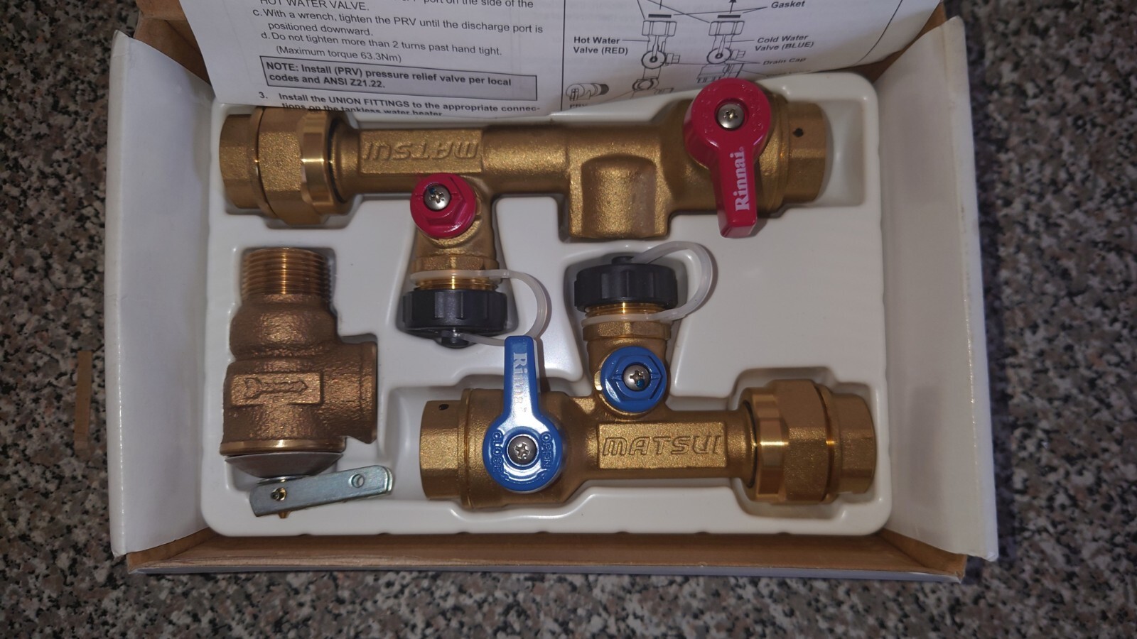 Rinnai 3/4" Tankless Water Heater Isolation Valve Kit MIVK-T-LW Hot ...