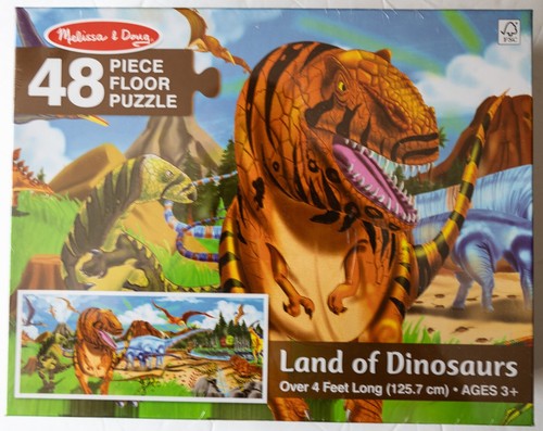 Melissa & Doug Land Of Dinosaurs 48 Piece Floor Puzzle, New-Sealed Box ...