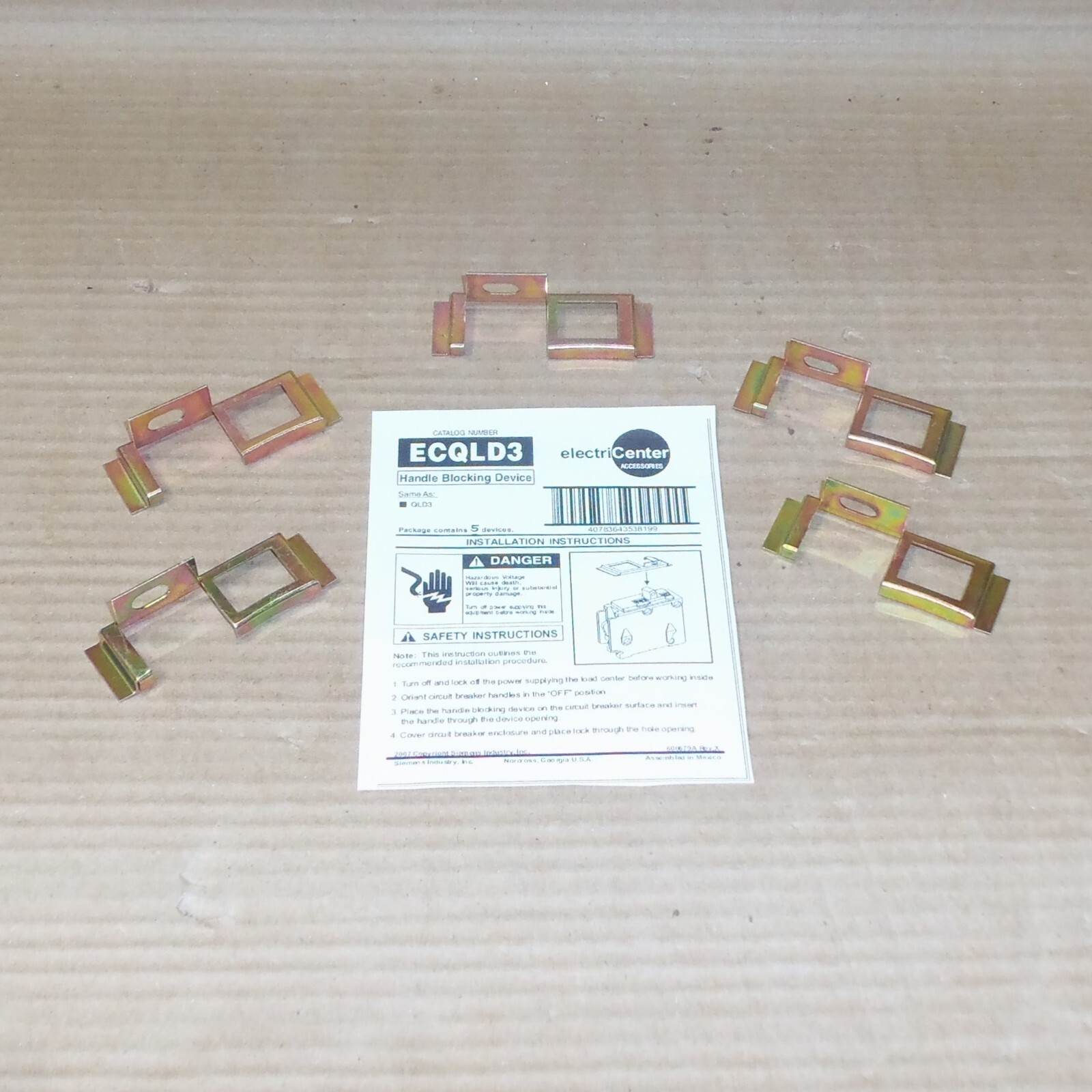 NEW LOT OF 5 SIEMENS ECQLD3 HANDLE BLOCKING DEVICE FOR CIRCUIT BREAKER ...