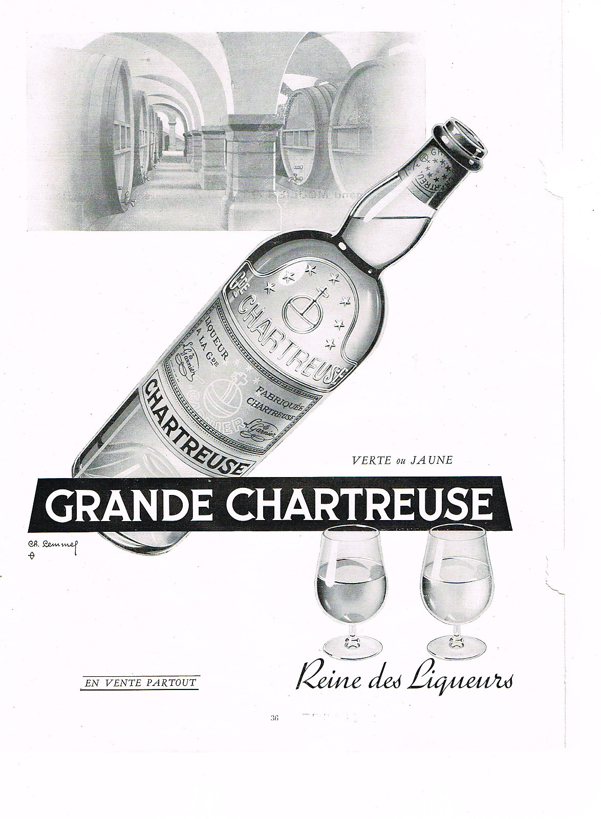 PUBLICITE advertising 1953 GRANDE CHARTREUSE liqueur 1 | eBay