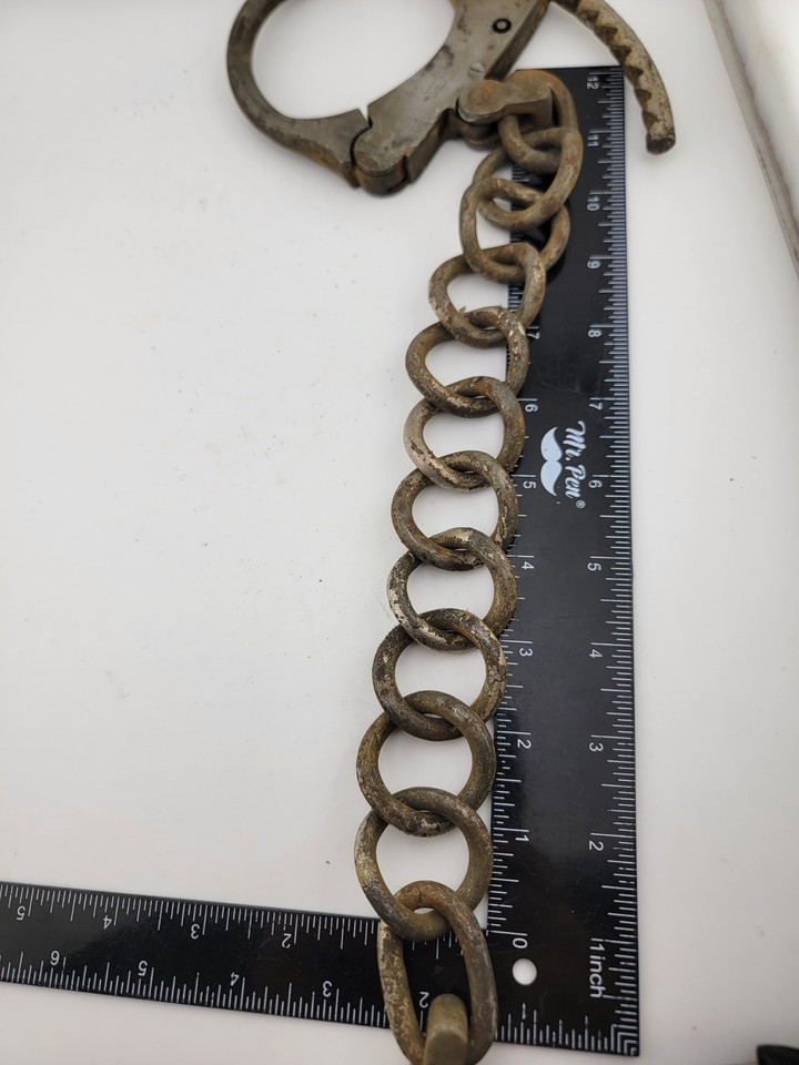 Rare Antique Late 19th C Pair Of Original Mattatuck Co. USA Handcuffs ...