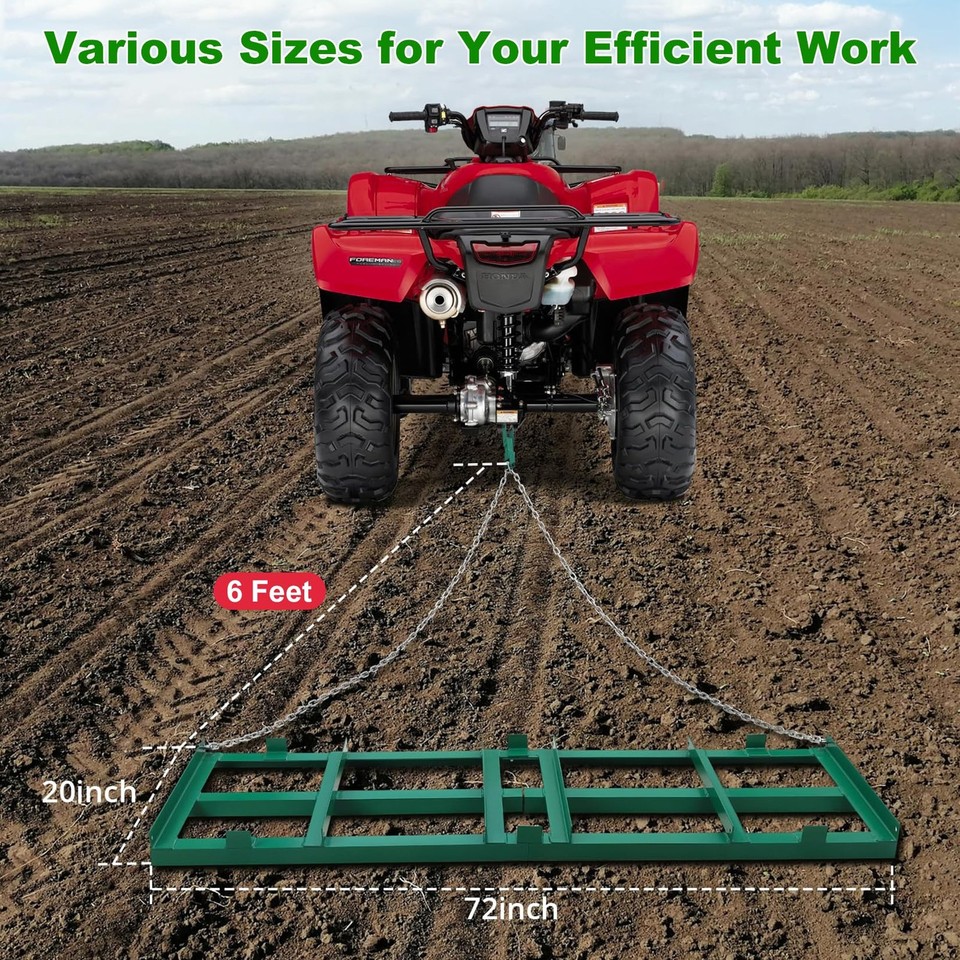 4 6 8 ft Driveway Drag Tow Behind Drag Harrow Gravel Grader For ATV UTV ...