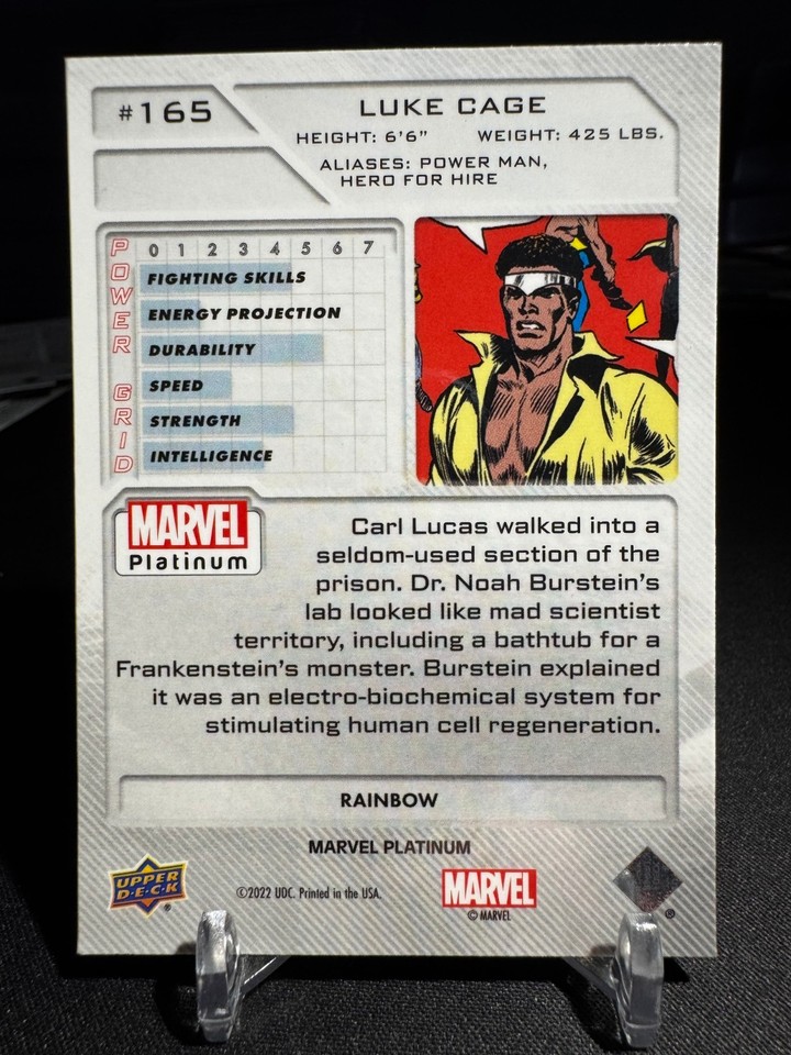 2022 Upper Deck Marvel Platinum Luke Cage RAINBOW REFRACTOR #165 | eBay