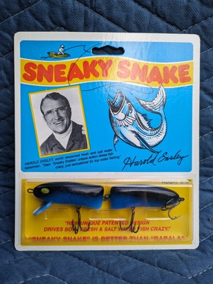 Vintage Harold Ensley Signed Sneaky Snake Fishing Lure Black/Blue - NOS ...