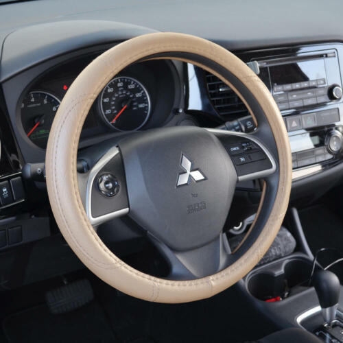 Ergonomic No Slip Leather Grip Steering Wheel Cover Skin Standard Fit ...