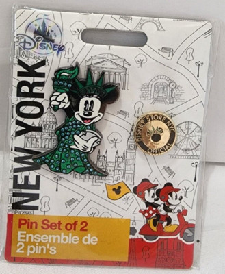 DISNEY STORE NYC PIN EXCLUSIVE 2 PIN SET MICKEY - STATUE OF LIBERTY NIB ...