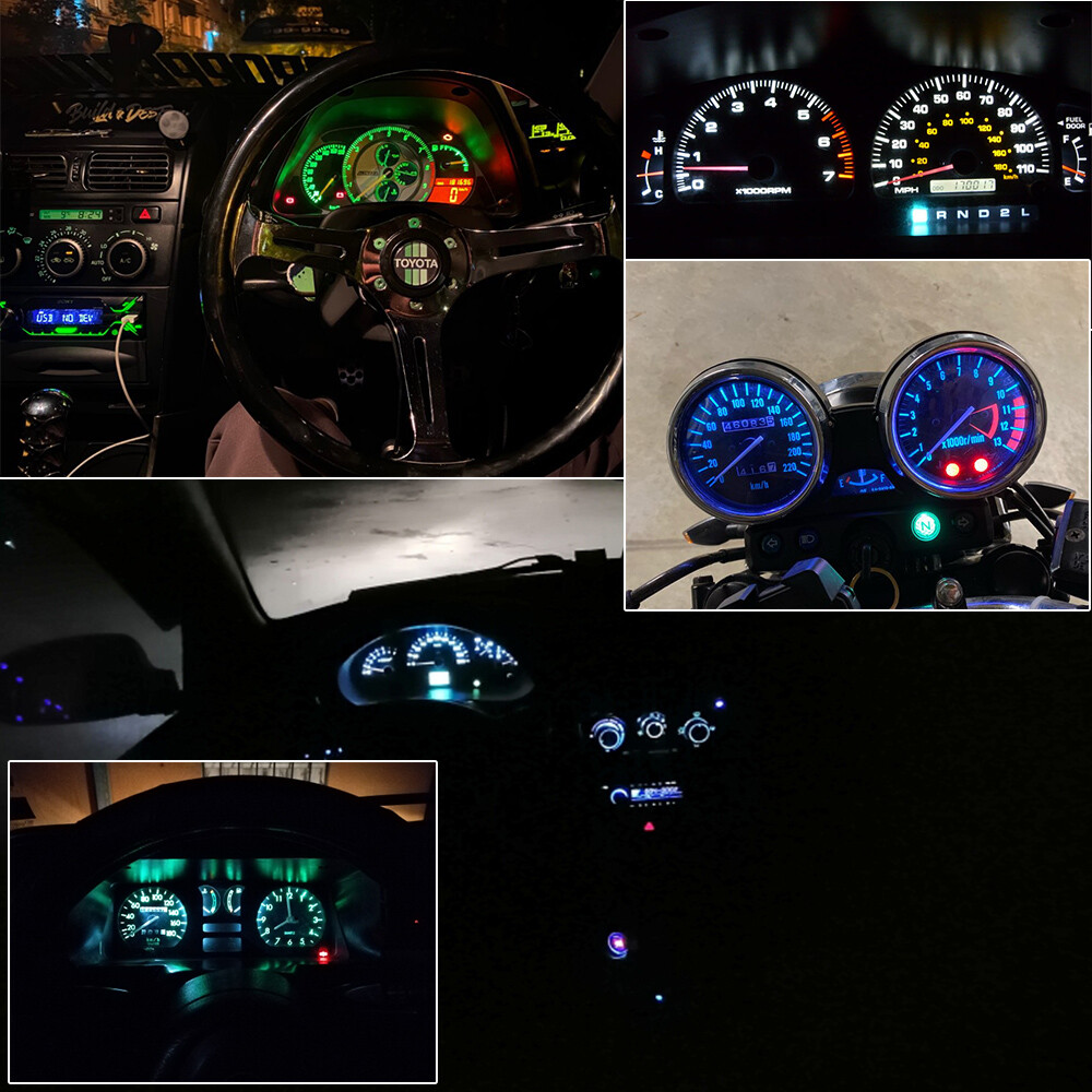 30 x LED 286 DASHBOARD SMALL CAPLESS WEDGE 12V 1.2W DASH PANEL LIGHT ...