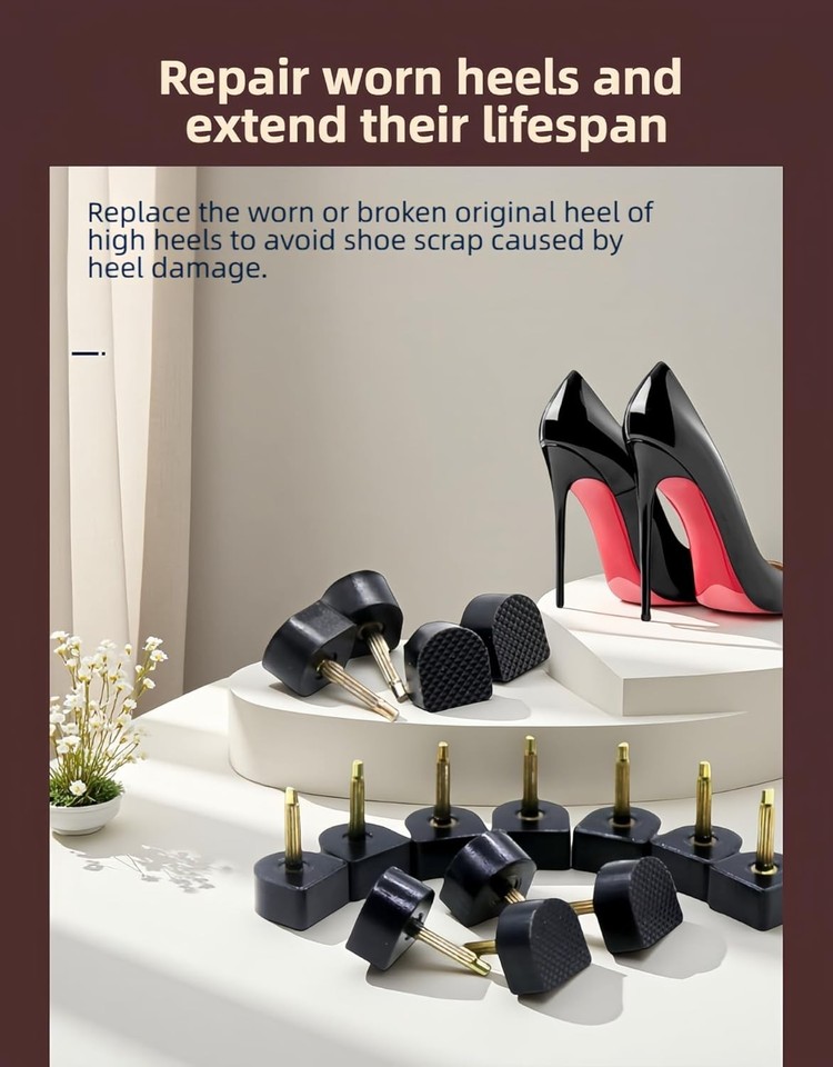RyanDesign 10 Pairs High Heel Tips Replacement - U/Cap Style, 2.4mm ...