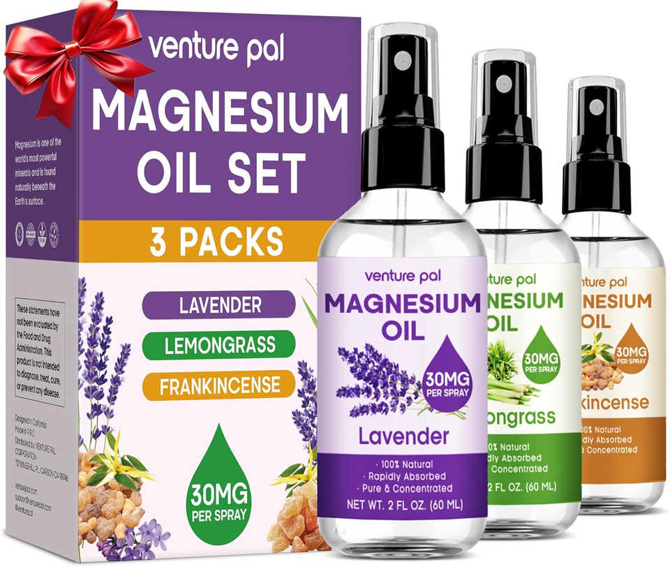 Venture Pal 3-Pack Magnesium Oil Spray Set – Relaxation, Sleep & Muscle ...