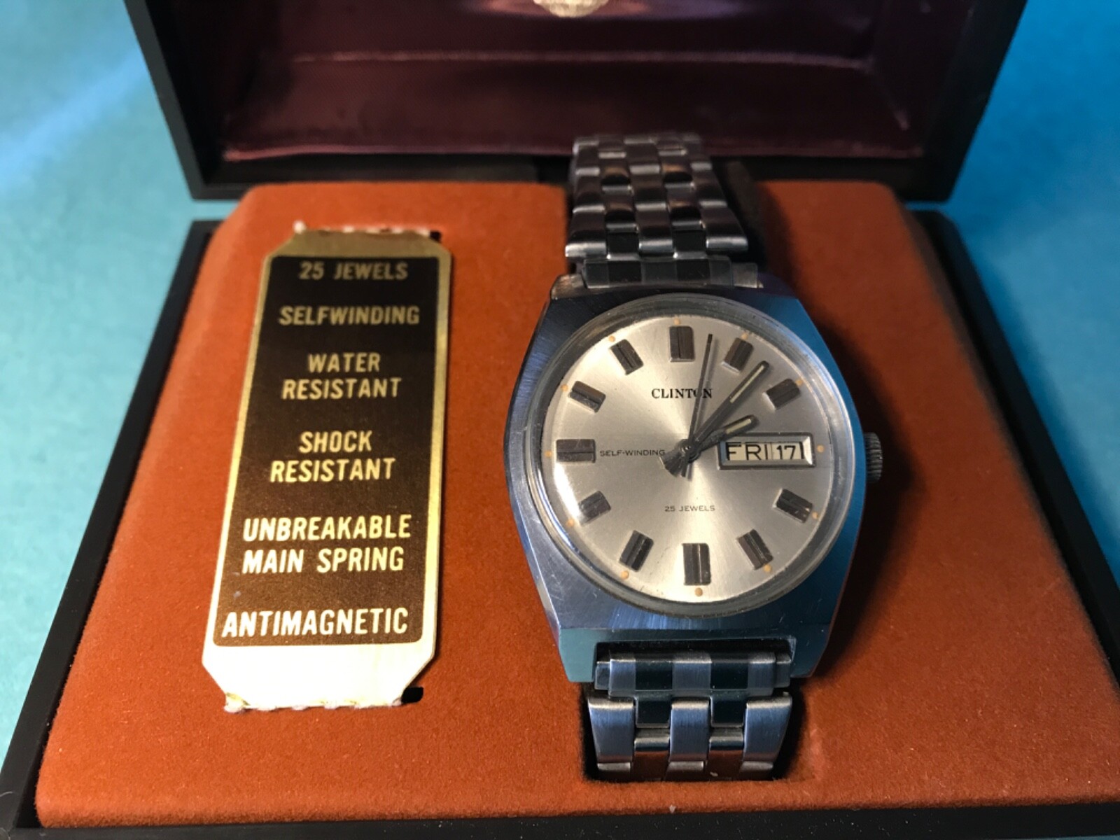 Clinton 25 Jewels Automatic UT-50 Day-Date Stainless Men's Watch for ...