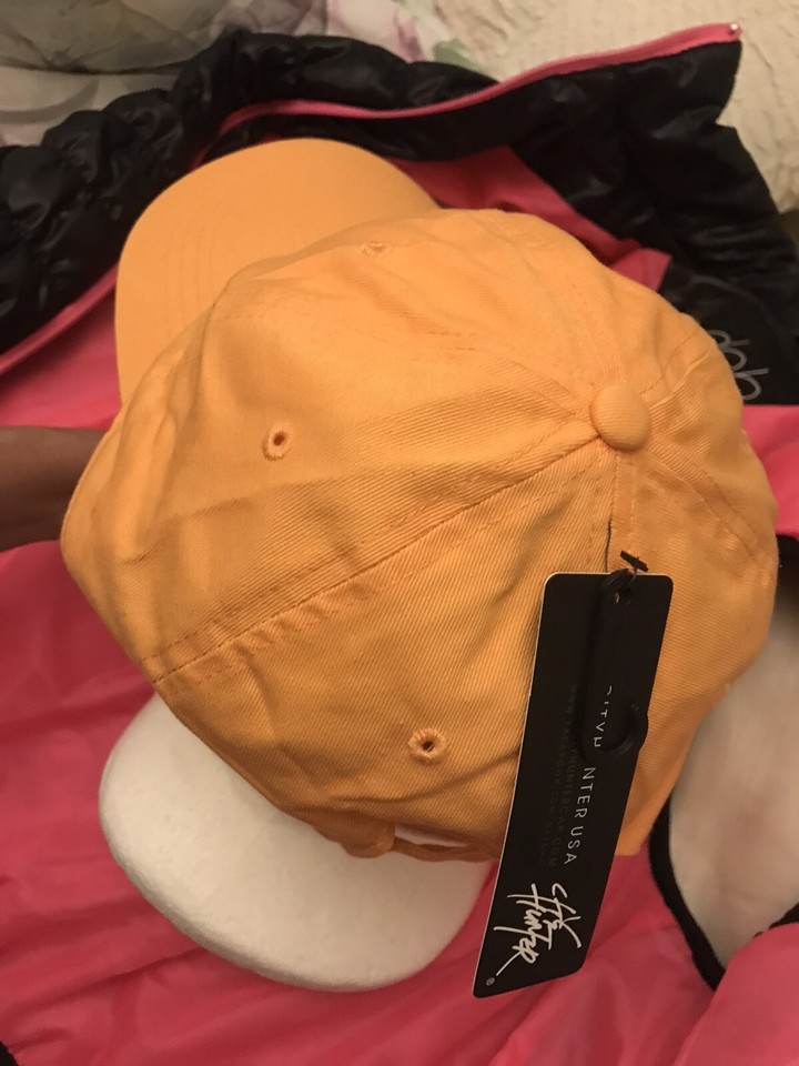 NEON ORANGE Denim Canvas BASEBALL CAP HAT NWT Unisex | eBay
