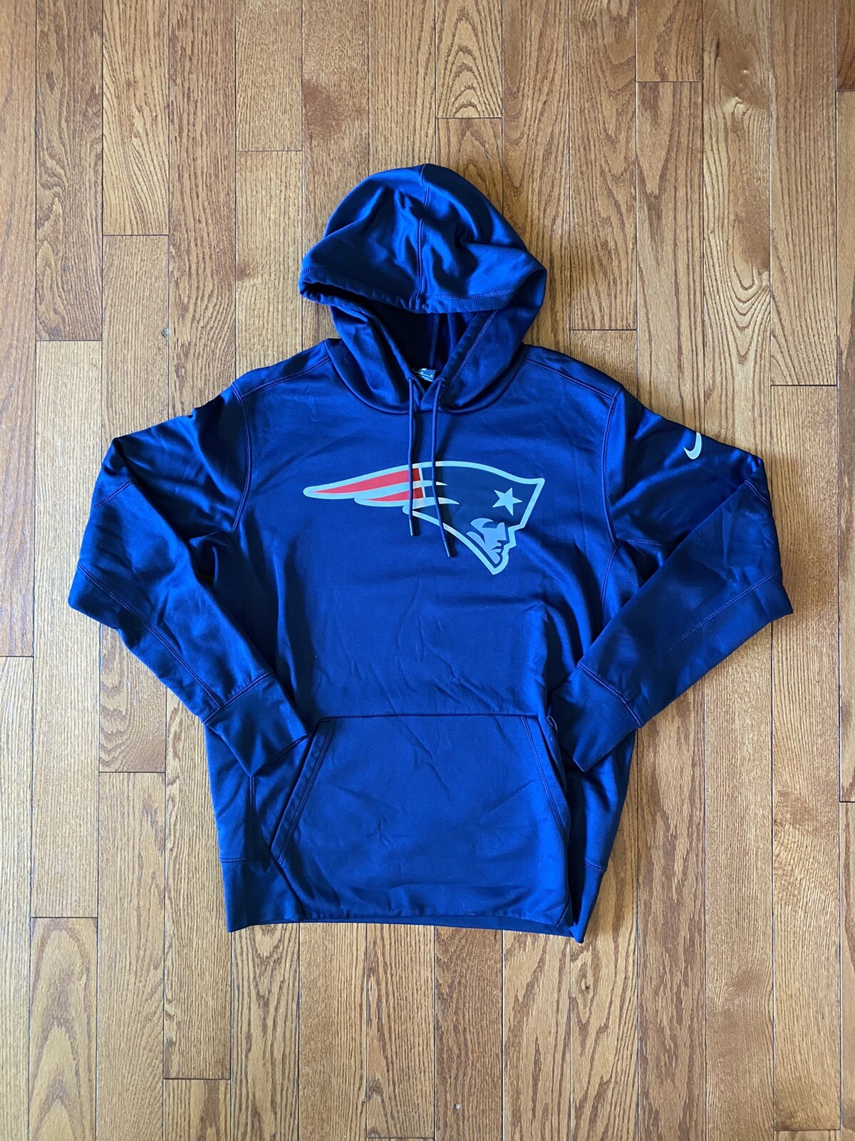 New England Patriots Nike Therma Prime Logo Navy Hoodie Size Medium | eBay