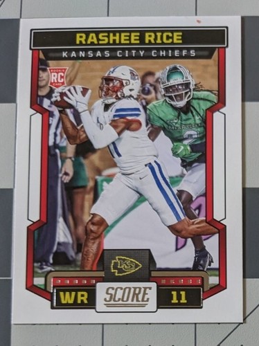 2023 Score Football #352 RASHEE RICE RC KC Chiefs Rookie SMU Mustangs ...