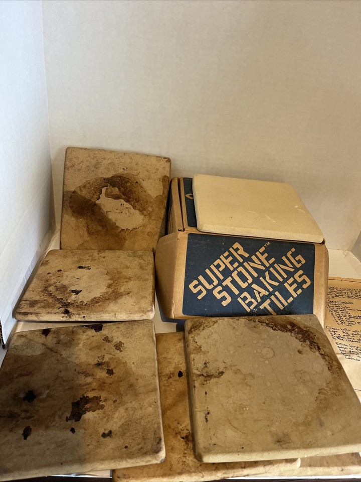SUPER STONE BAKING TILES VTG 6X6 (8) pcs With Instructions Sassafras ...