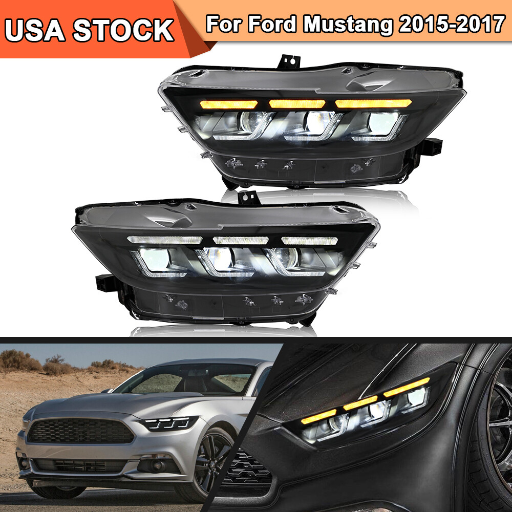 Headlights For Ford Mustang 2015-2017/Mustang Shelby 2018-2020 Headlamp ...
