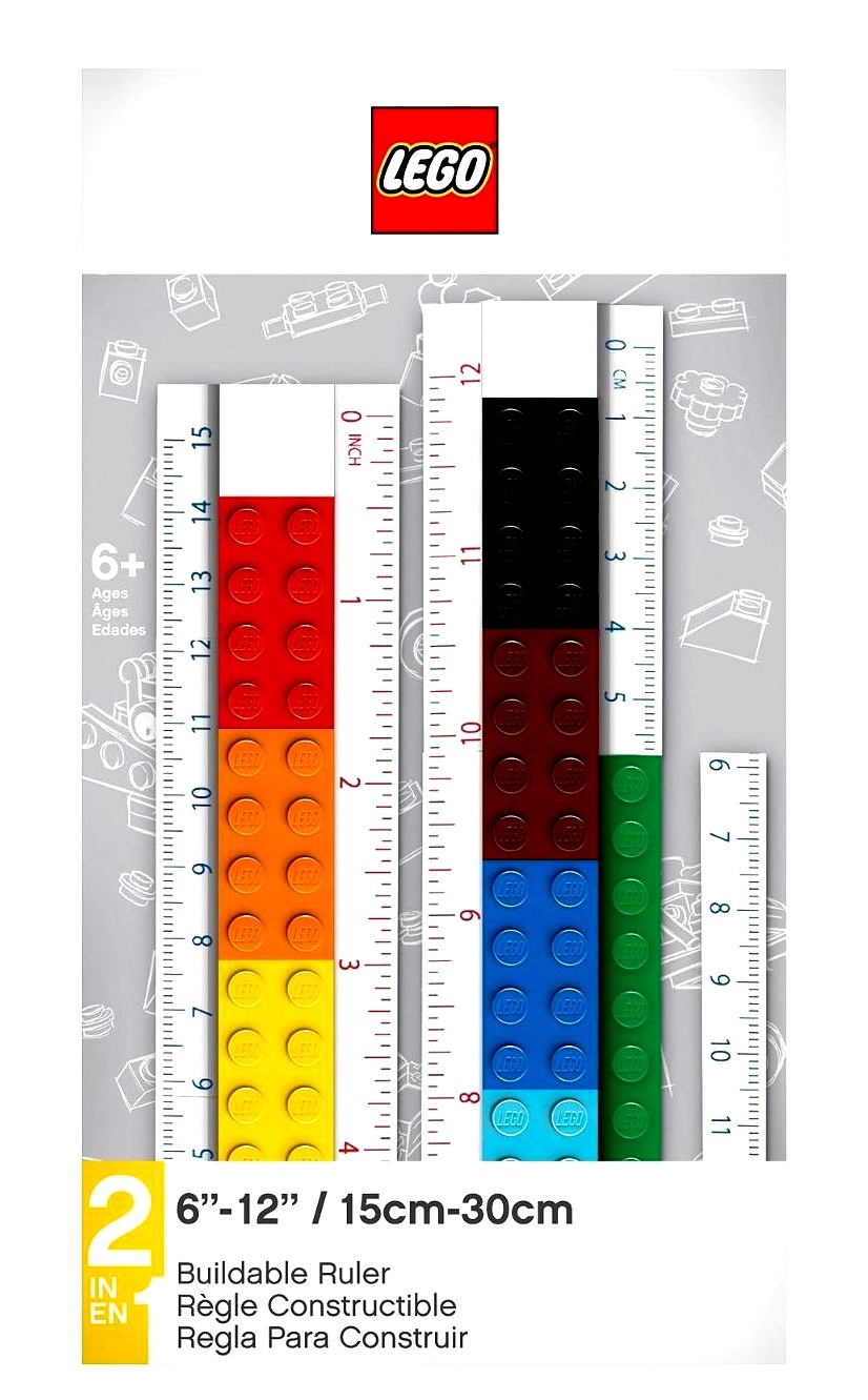 LEGO Buildable Convertible LEGO Ruler Building Blocks Measure School ...