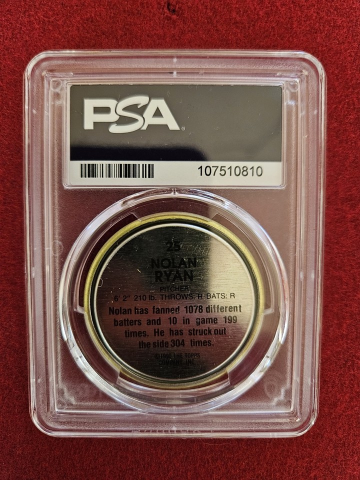 1990 Topps Coins #25 Nolan Ryan Graded PSA 10 Mint RARE | eBay