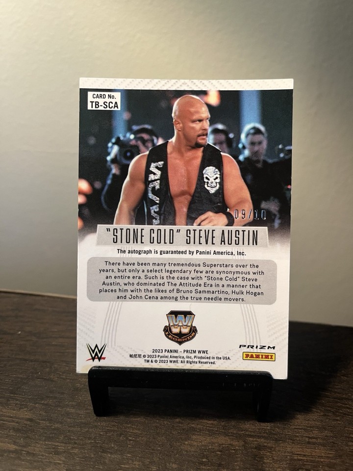 2023 Panini Prizm WWE “Stone Cold” Steve Austin Green Pulsar Autograph ...