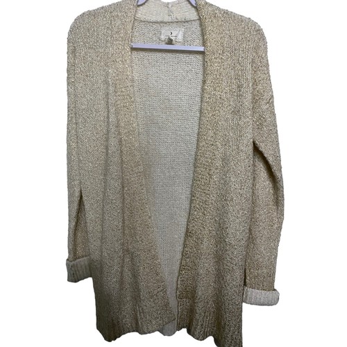 RUBY MOON Open Cardigan Knit Medium Nuetral Cream Tan | eBay