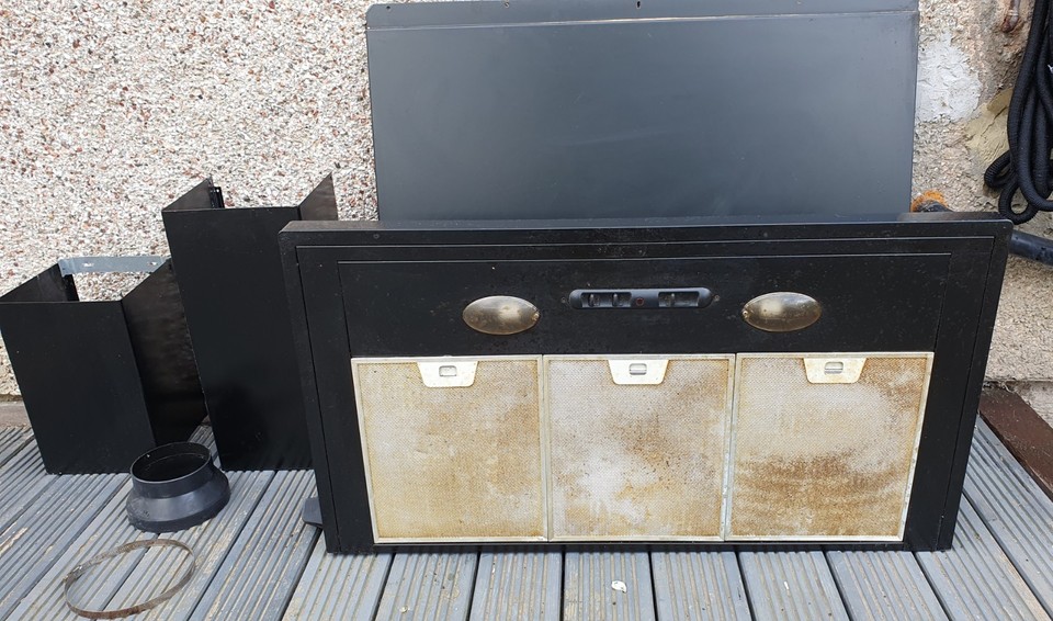 Rangemaster Black 90cm Range Cooker Hood Extractor Fan and also a ...