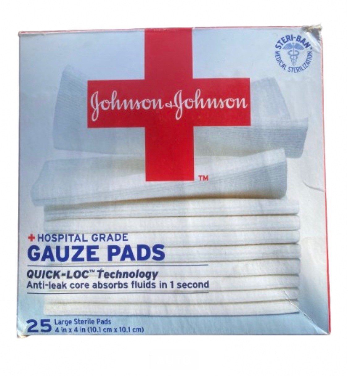 Johnson Large Sterile Gauze Pads First Aid Double Thick Layers 25ct | eBay