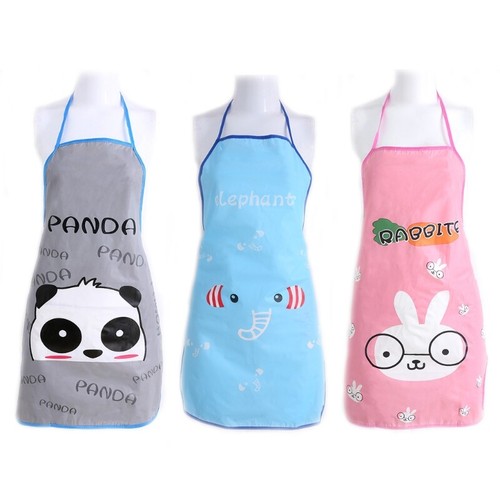 Women Housewife Cartoon Kitchen Aprons Restaurant Waterproof Cooking ...
