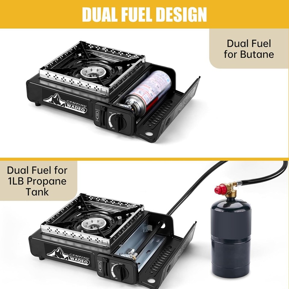 Dual Fuel Portable Camping Stove with 3FT CGA600&M16*1 Propane ...